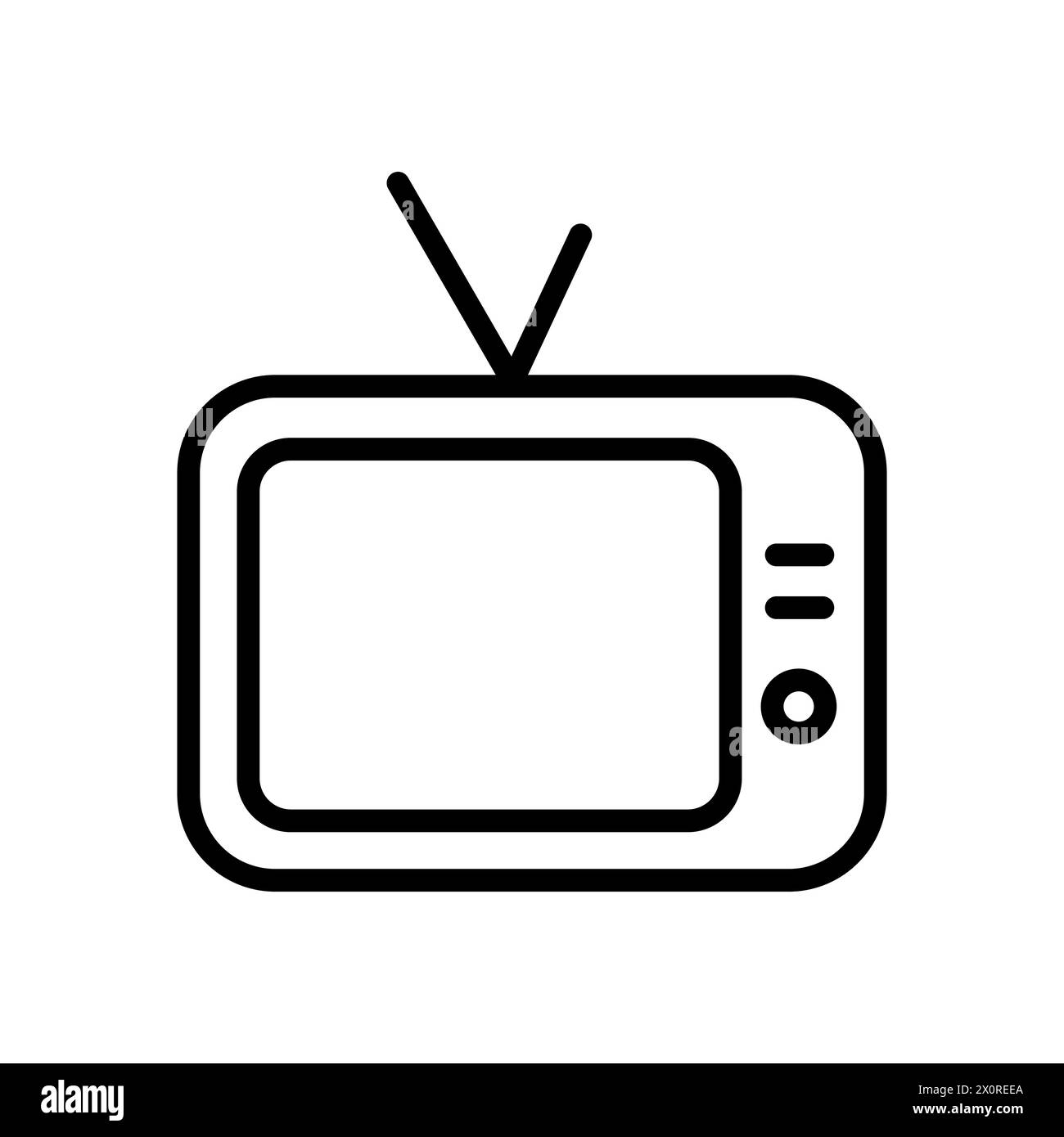 Old tv outline vector icon isolated Stock Vector Image & Art - Alamy