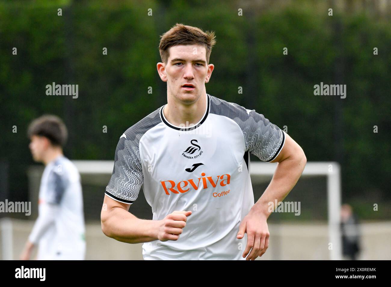 Landore, Swansea, Wales. 13 April 2024. Brogan Popham of Swansea City ...