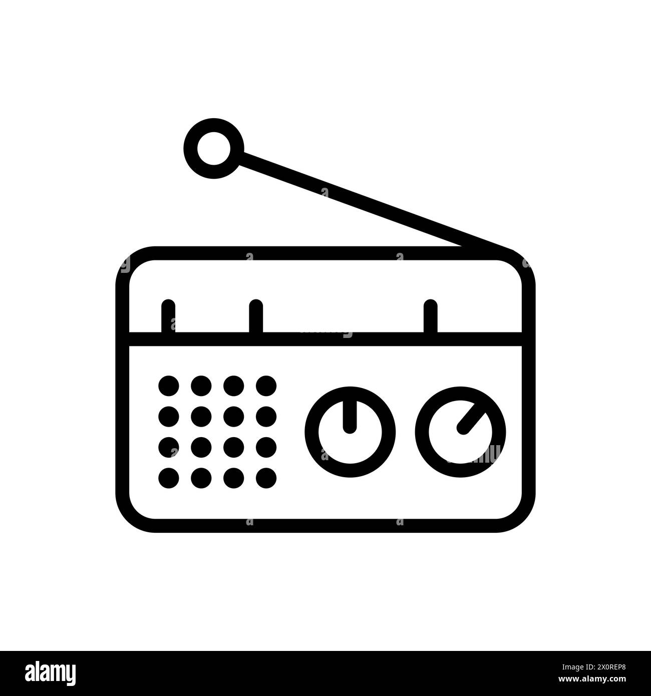 Radio icon vector illustration Black and White Stock Photos & Images ...