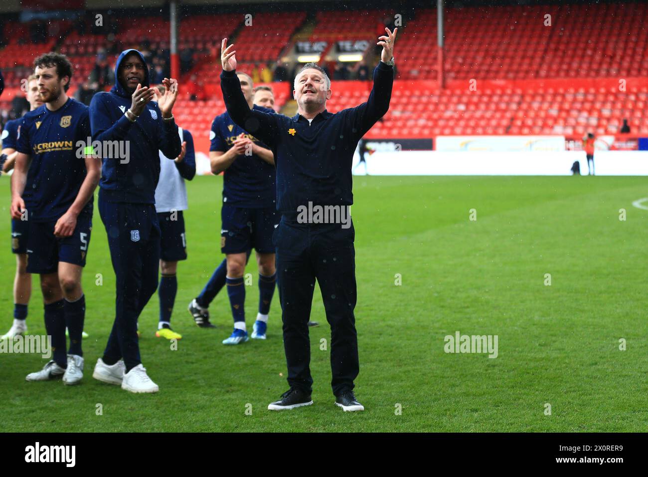 Pittodrie Stadium, Aberdeen, UK. 13th Apr, 2024. Scottish Premiership Football, Aberdeen versus ...