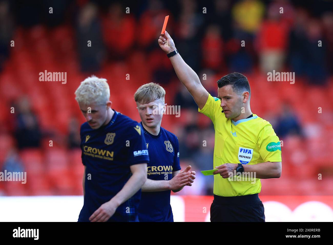 Pittodrie Stadium, Aberdeen, UK. 13th Apr, 2024. Scottish Premiership Football, Aberdeen versus ...