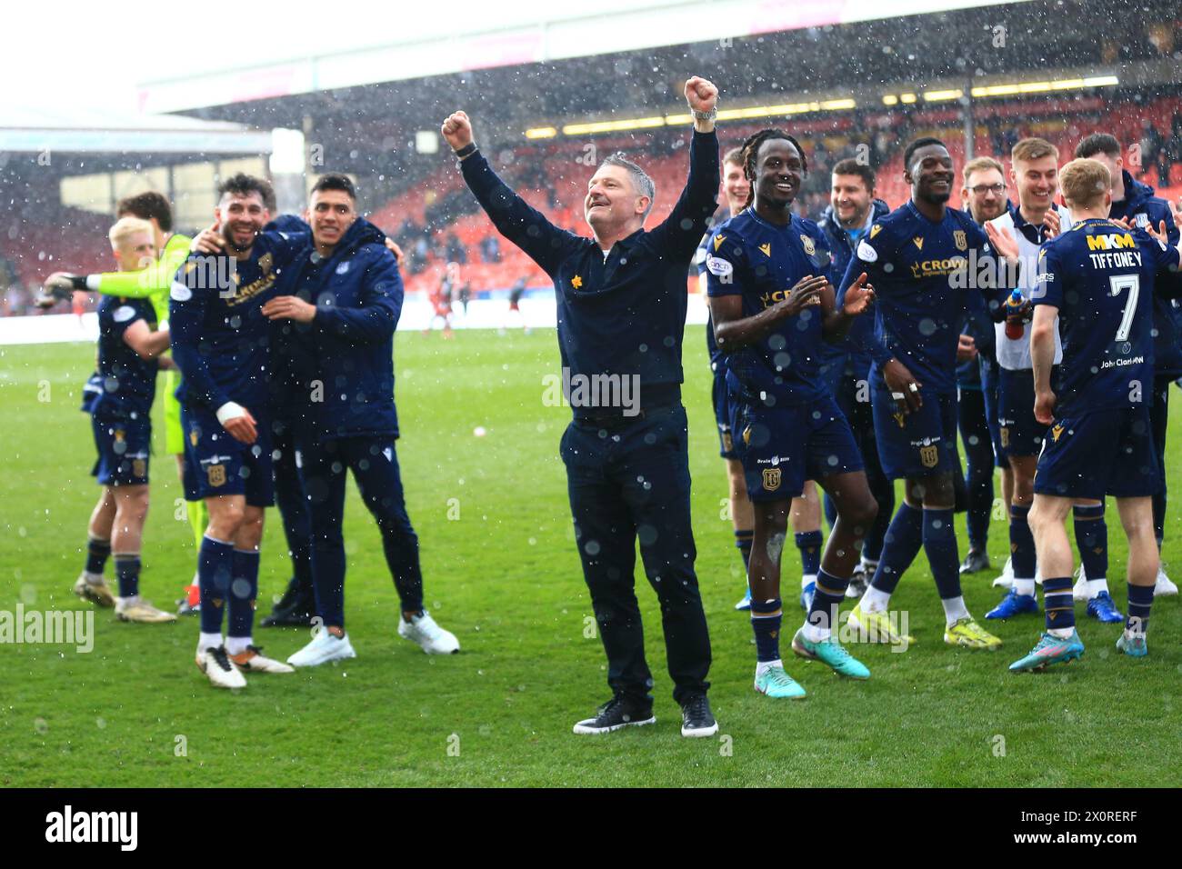 Pittodrie Stadium, Aberdeen, UK. 13th Apr, 2024. Scottish Premiership Football, Aberdeen versus ...