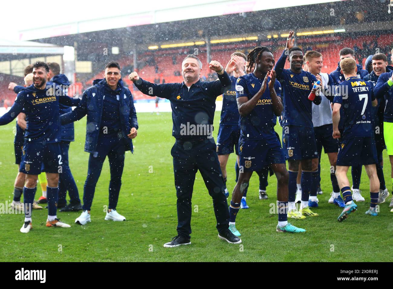 Pittodrie Stadium, Aberdeen, UK. 13th Apr, 2024. Scottish Premiership Football, Aberdeen versus ...