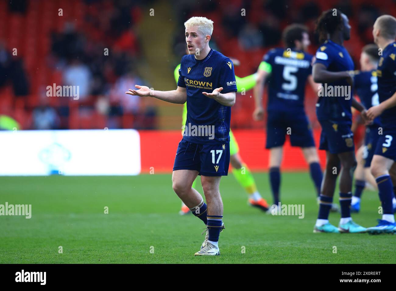 Pittodrie Stadium, Aberdeen, UK. 13th Apr, 2024. Scottish Premiership Football, Aberdeen versus ...