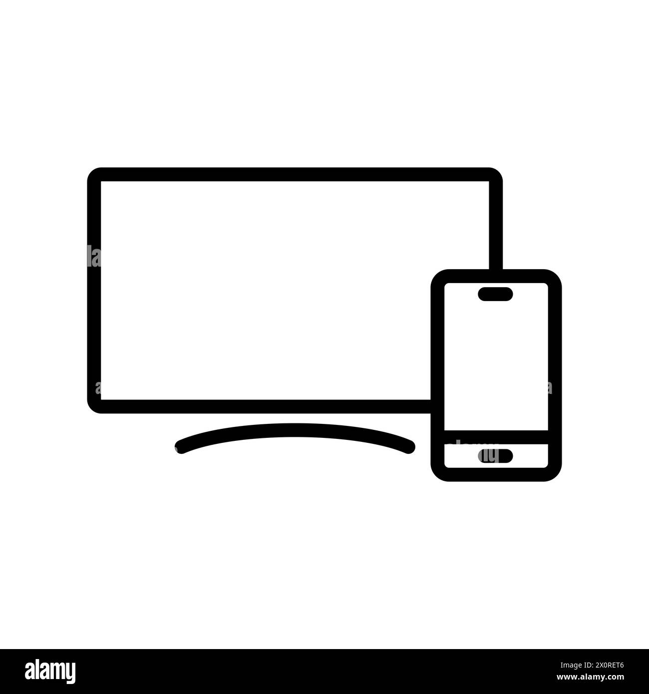 Tv and smartphone outline vector icon isolated Stock Vector Image & Art ...