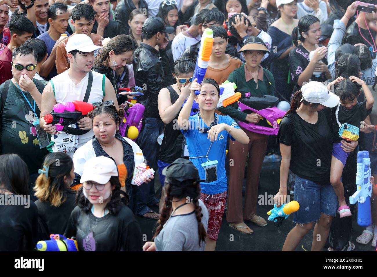 Phnom Penh, Cambodia. 13th Apr, 2024. People participate in an activity to celebrate the ...