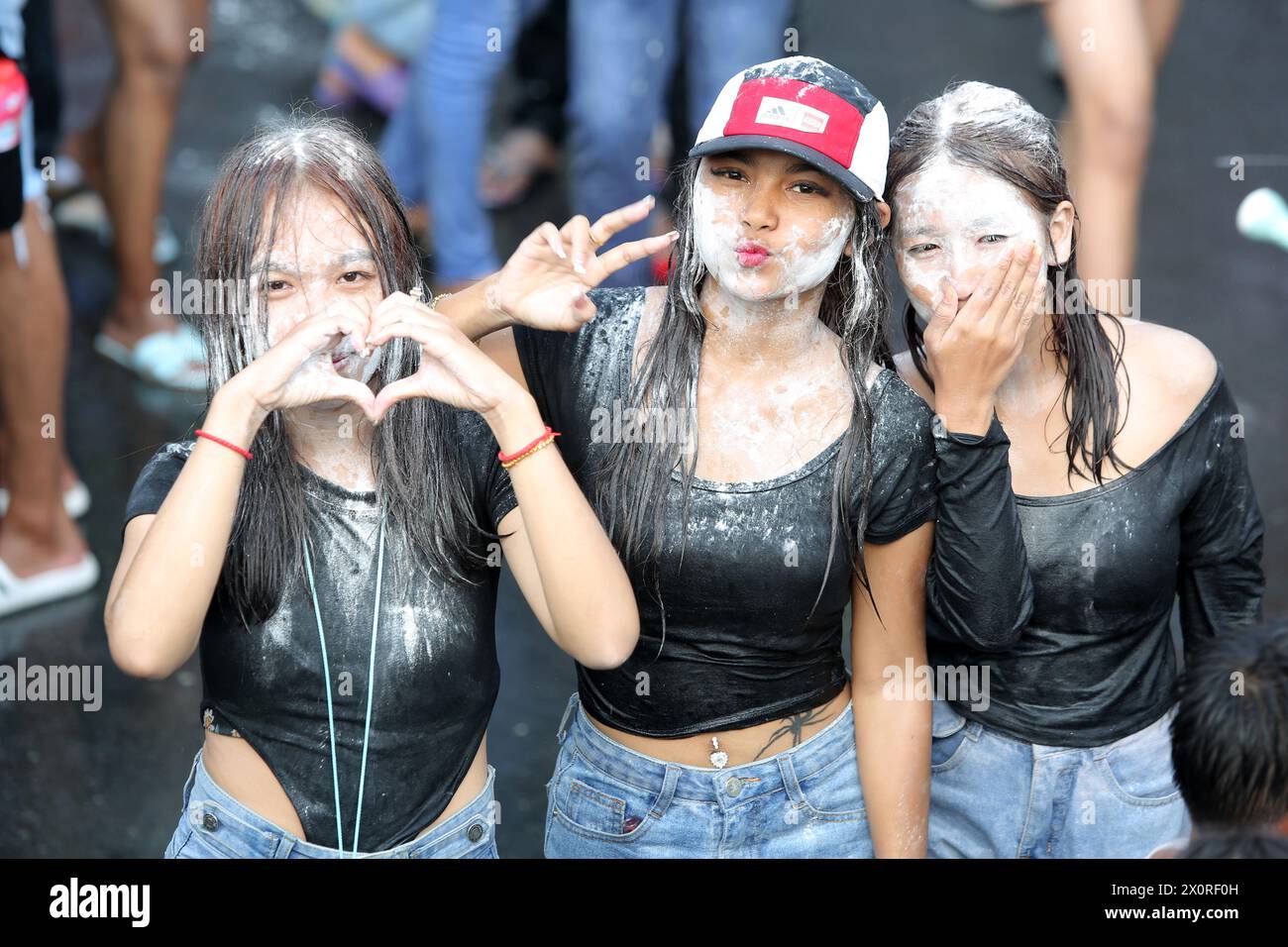 Phnom Penh, Cambodia. 13th Apr, 2024. People participate in an activity to celebrate the ...