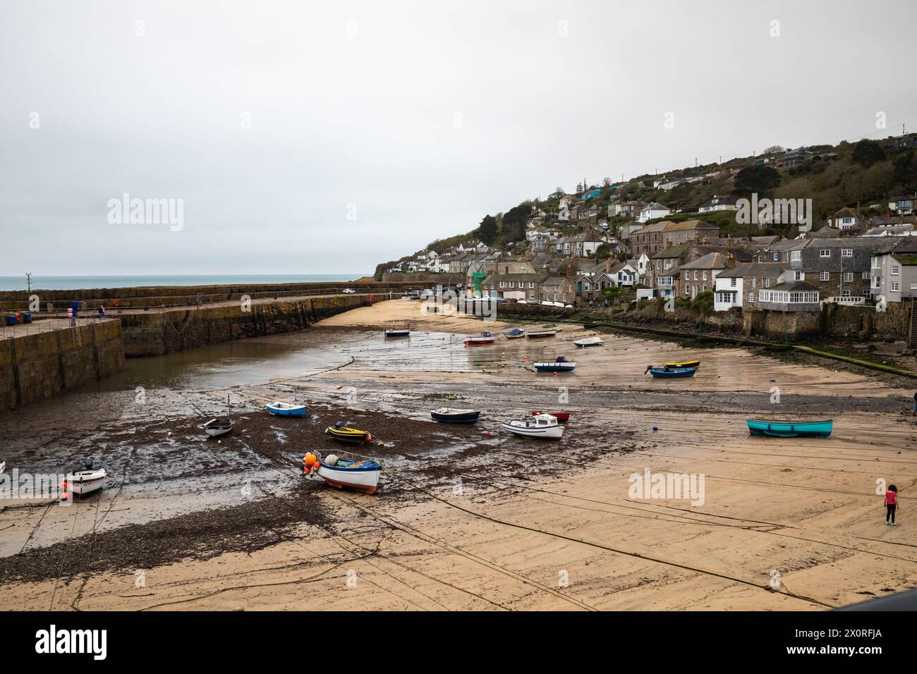 Mousehole,Cornwall,13th April 2024,Cloudy and overcast in Mousehole ...