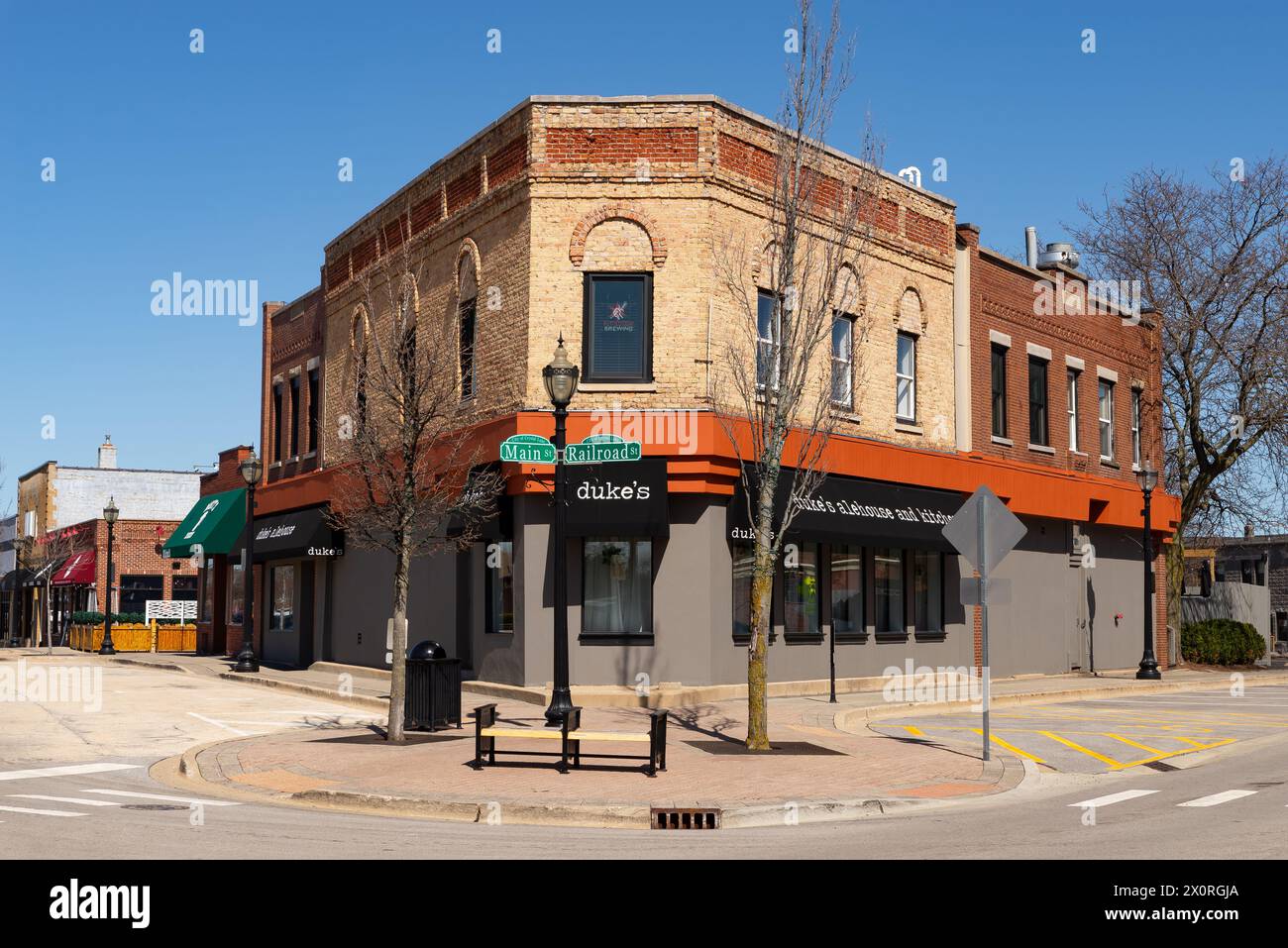 Crystal Lake, Illinois - United States - April 8th, 2024: Downtown ...
