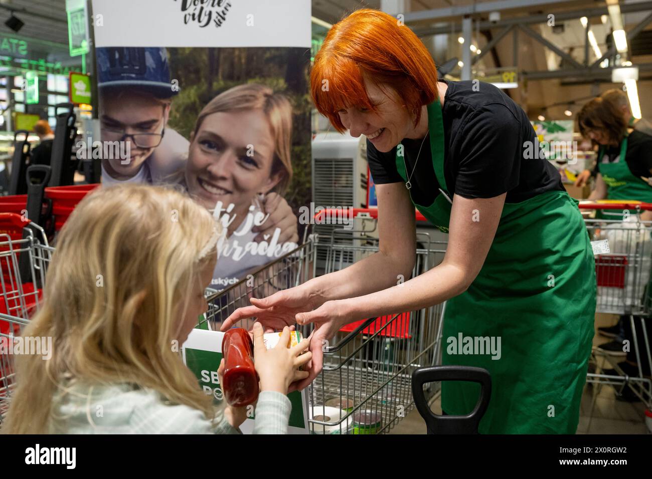 Prague, Czech Republic. 13th Apr, 2024. Charity food collection for ...