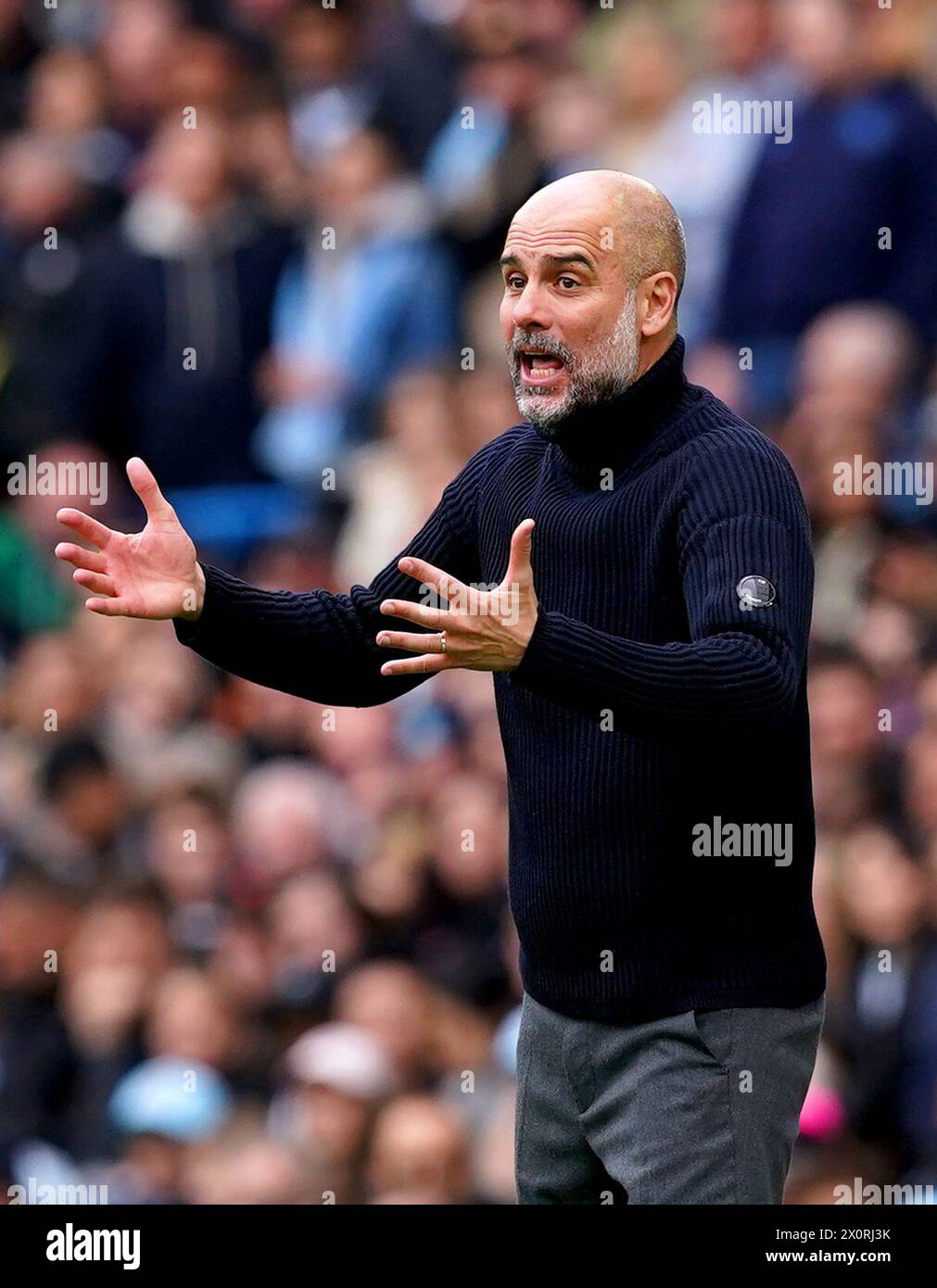 Manchester City manager Pep Guardiola during the Premier League match ...