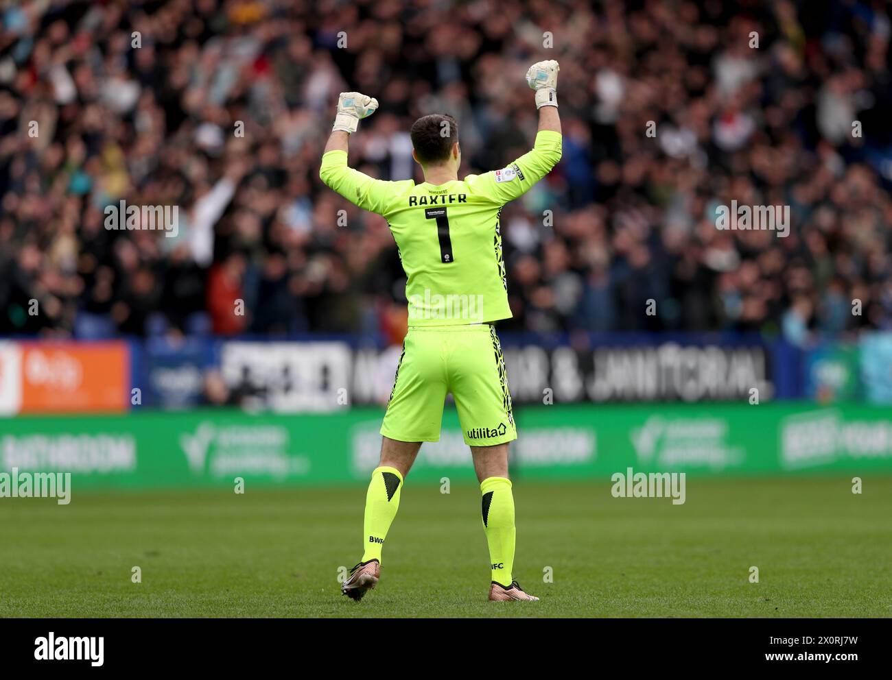 Bolton Wanderers goalkeeper Nathan Baxter celebrates his sides first ...