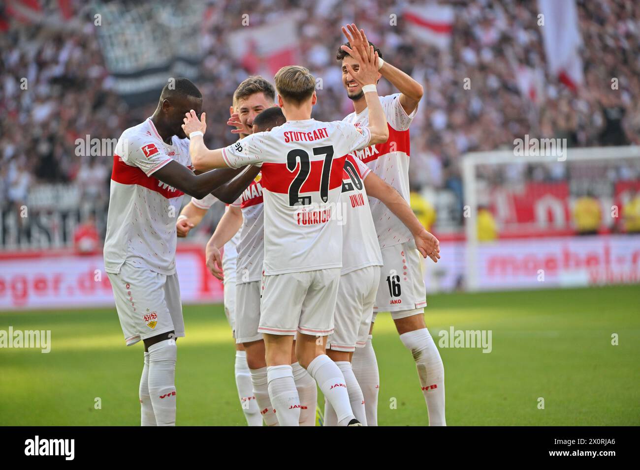 Stuttgart, Germany. 13th Apr, 2024. Soccer: Bundesliga, VfB Stuttgart ...