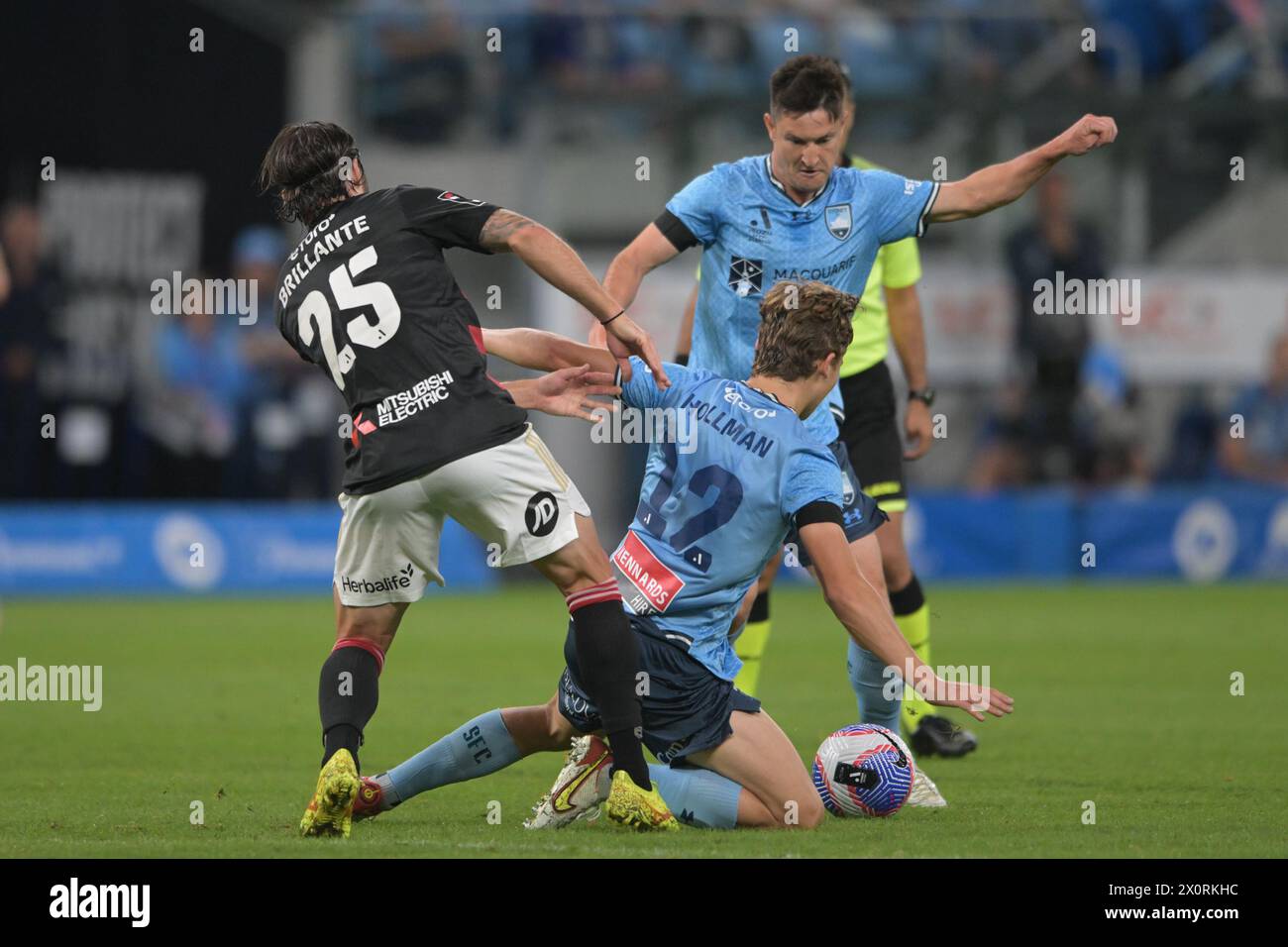 Sydney, Australia. 13th Apr, 2024. Joshua Brillante (L) of Western ...