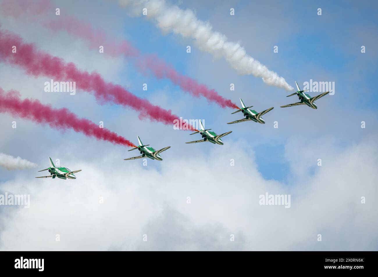 Royal Saudi Air Force - Saudi Falcons, airborne at the 2023 Royal ...