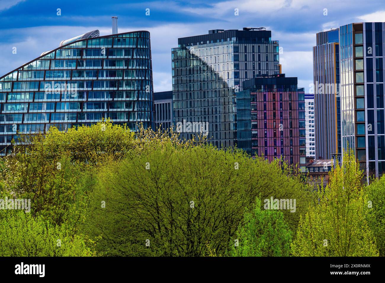 Manchester city centre aerial by day hi-res stock photography and ...