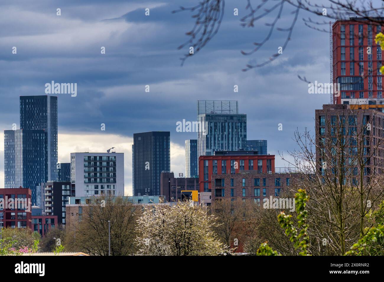 Manchester green quarter aerial hi-res stock photography and images - Alamy
