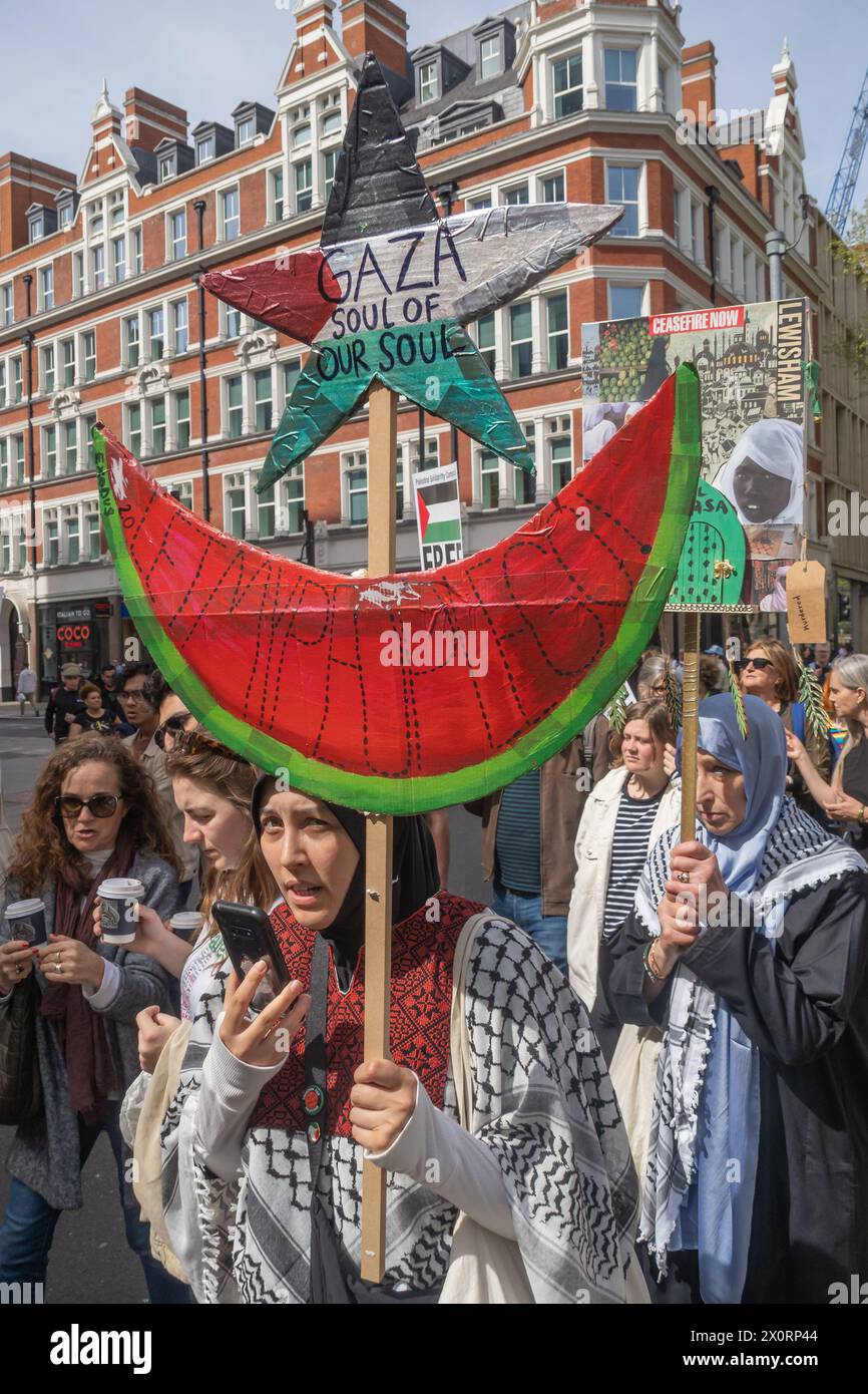 London, UK. 13 April 2024. 'GAZA SOUL OF OUR SOUL'. Thousands march ...