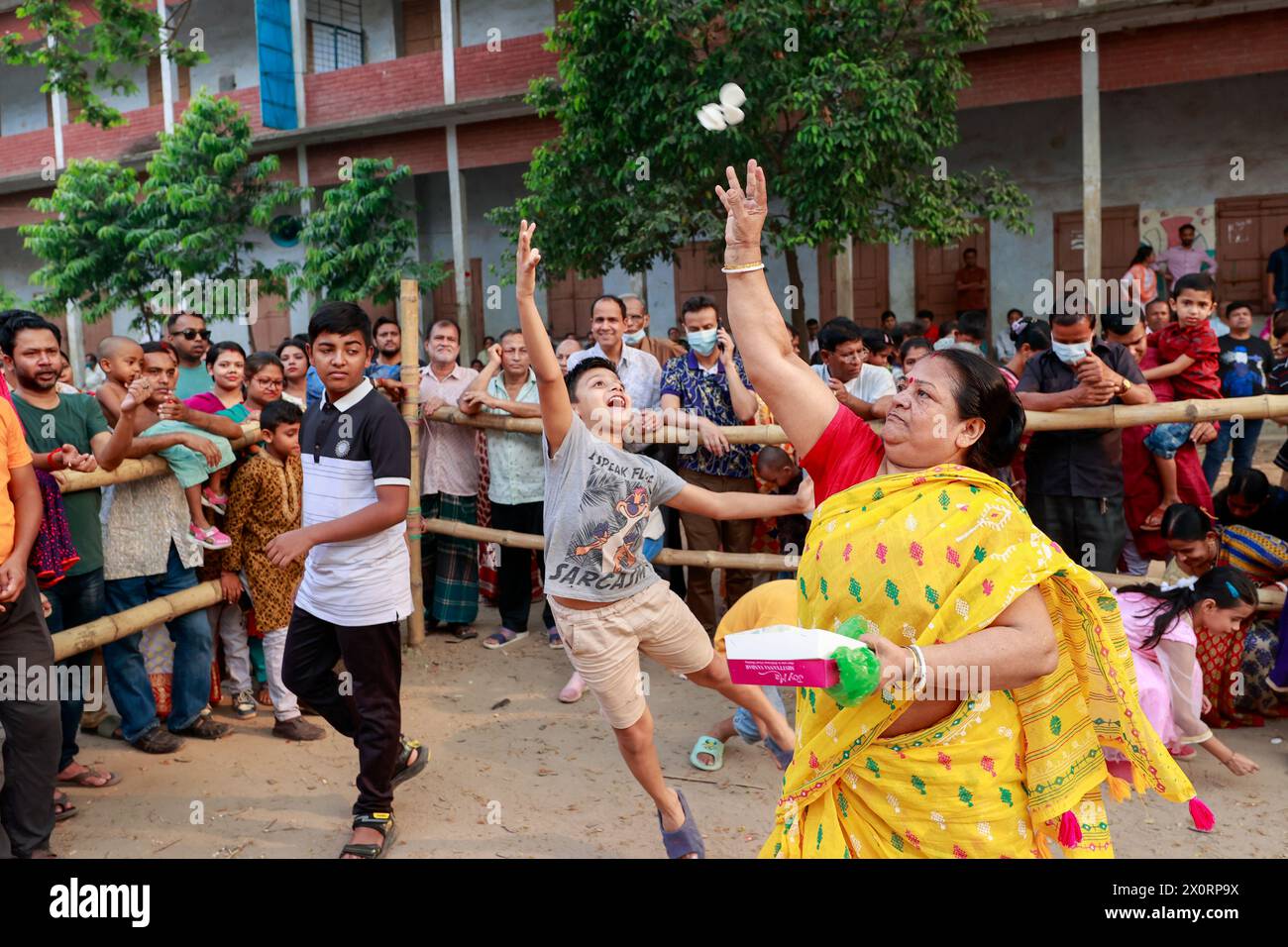 April 13, 2024, Dhaka, Bangladesh: Hindu people perform rituals during ...
