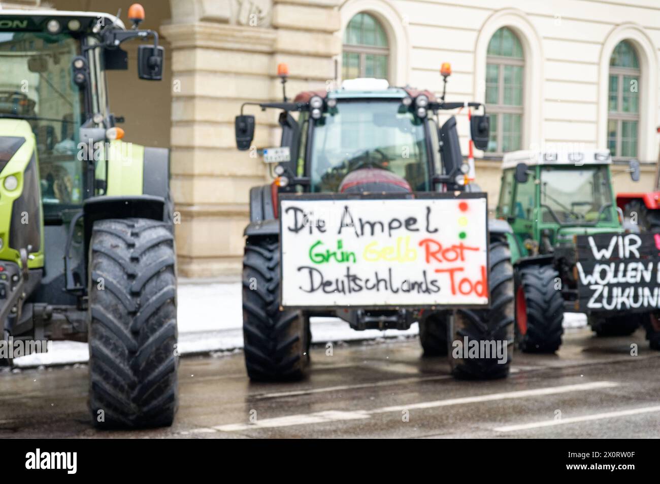 Bauernproteste Bauernproteste in München auf der Leopoldstraße Die ...