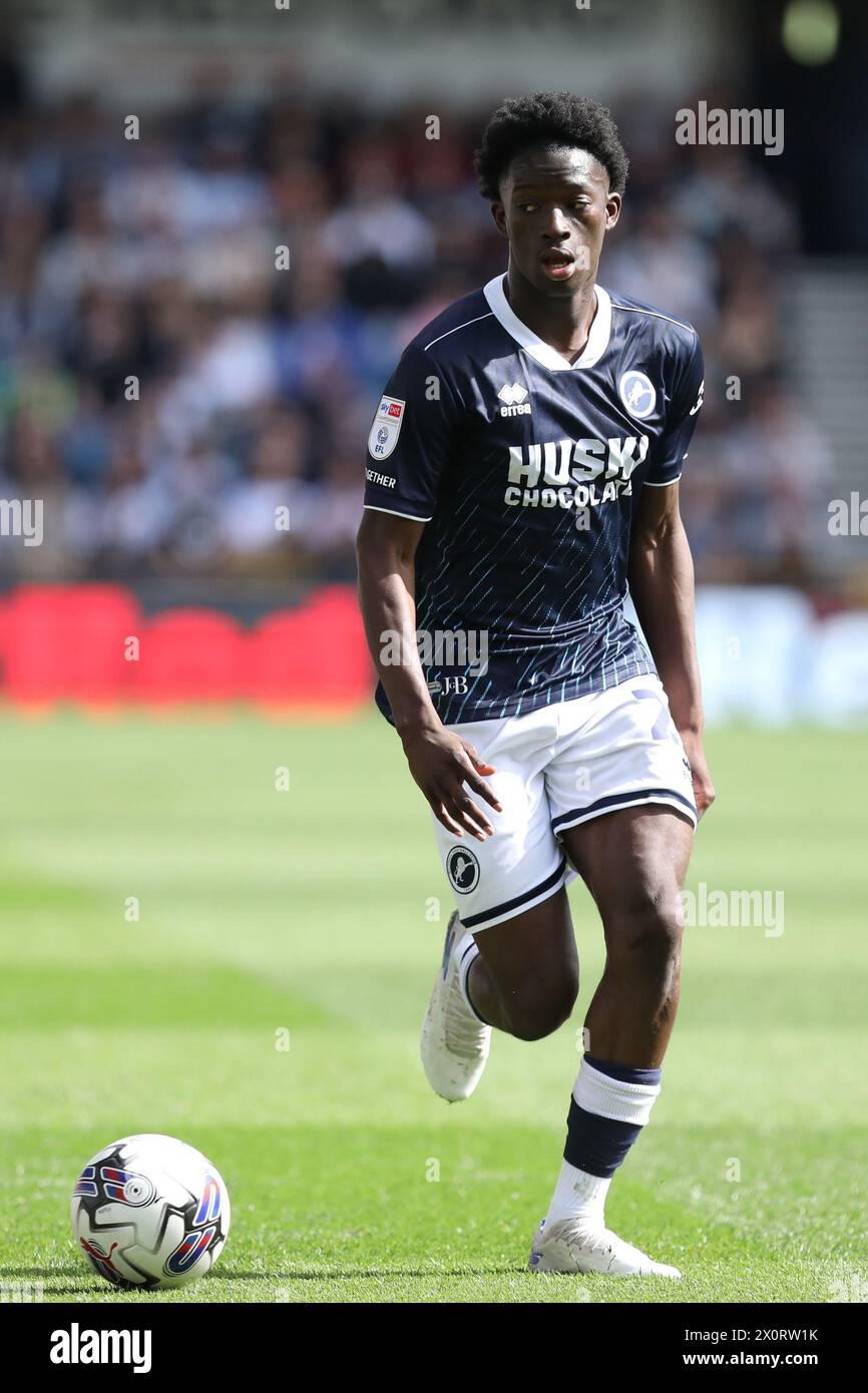 London, UK. 13th Apr, 2024. Romain Esse of Millwall on the ball during ...