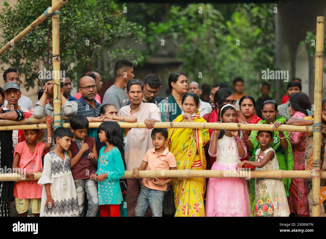 Hindu people perform rituals during the Charak Puja festival on the ...