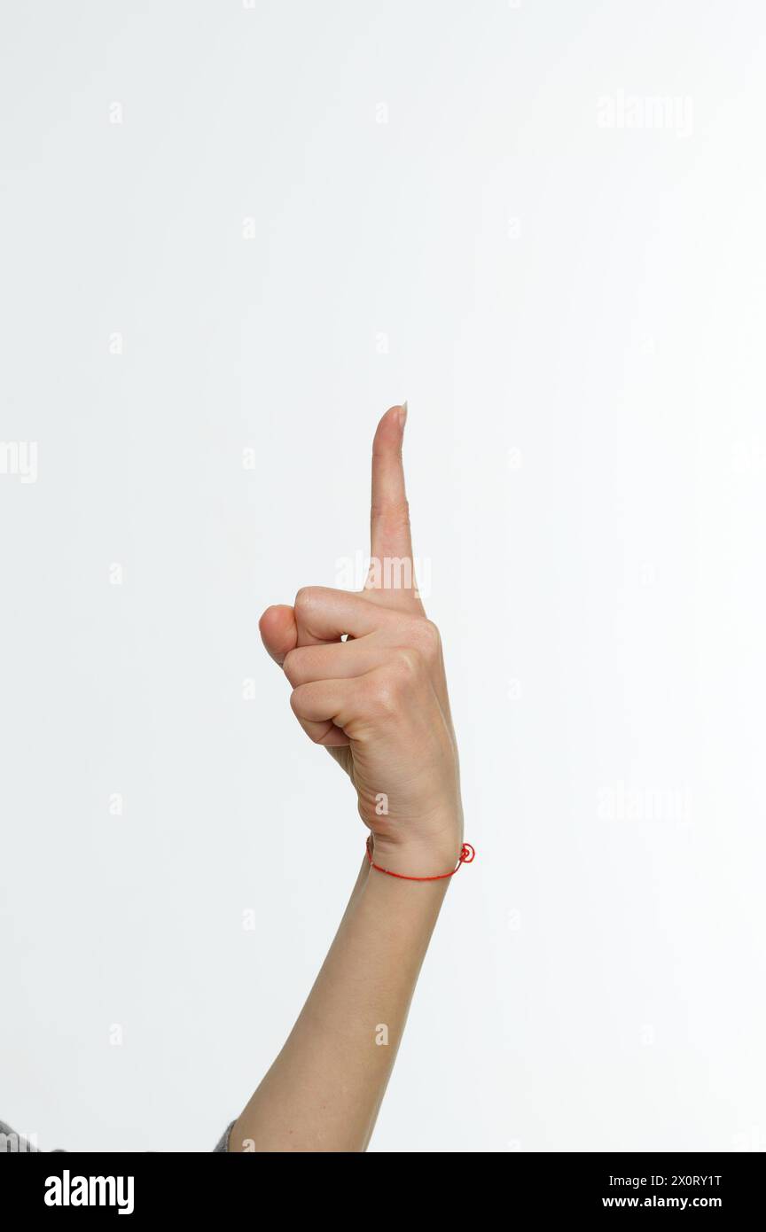 Woman number 1 hand gesture hi-res stock photography and images - Alamy