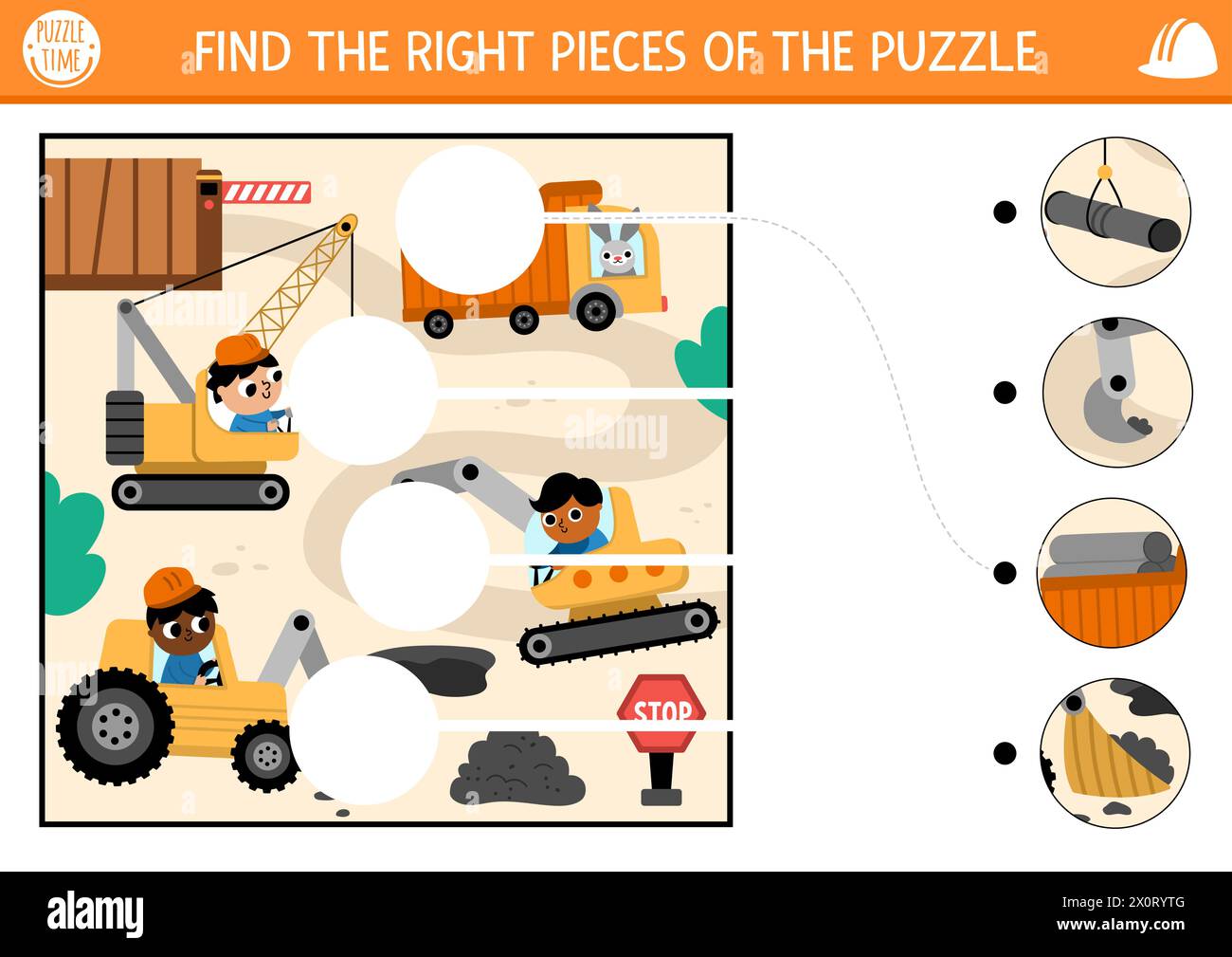 Construction site matching activity with road repair scene and special ...