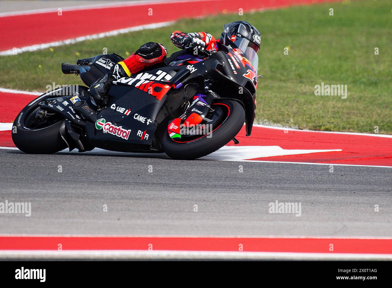 The Americas. 13th Apr, 2024. Maverick Vi-ales (12) with Aprilia Racing in action qualifying run ...