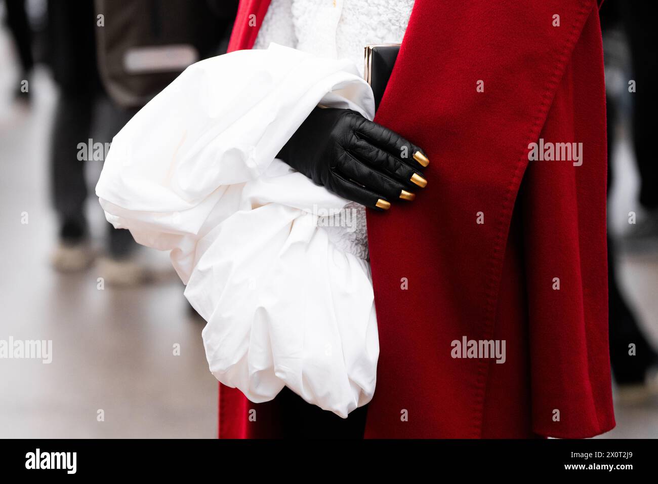 Paris, France - January, 22, 2024: woman wears Schiaparelli accessories ...