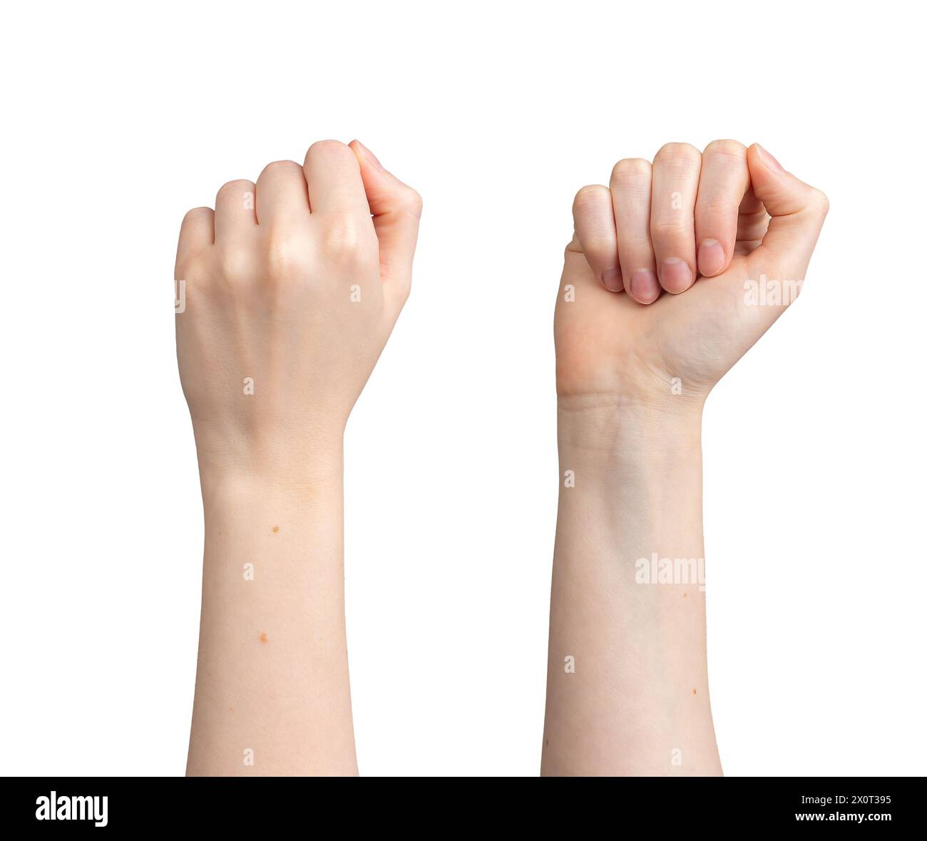 Back view man raised fist hi-res stock photography and images - Alamy