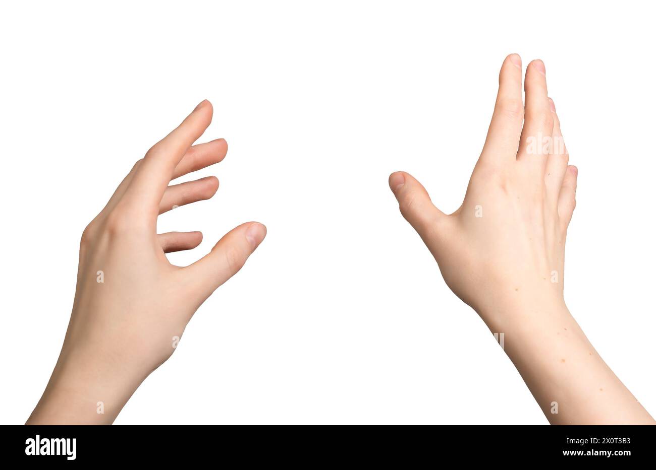 Hands gesturing, acting during VR activity, virtual reality game POV ...