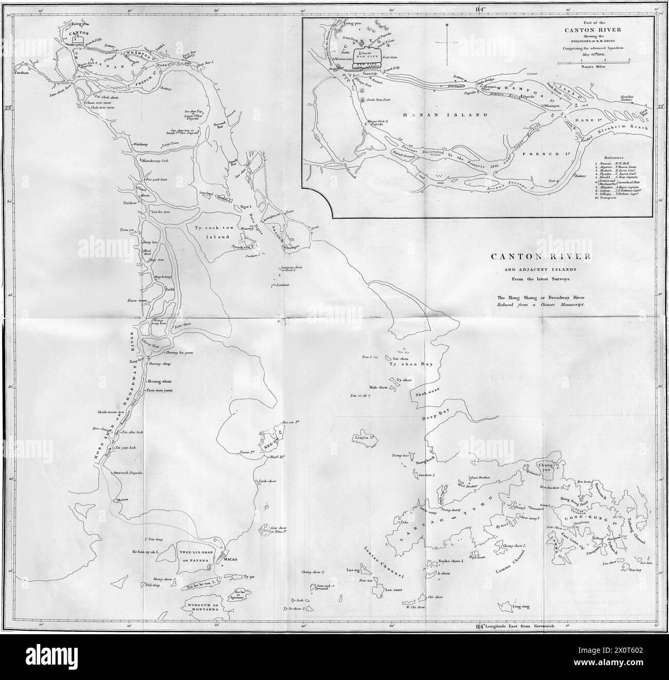 British map of the Pearl River Stock Photo - Alamy
