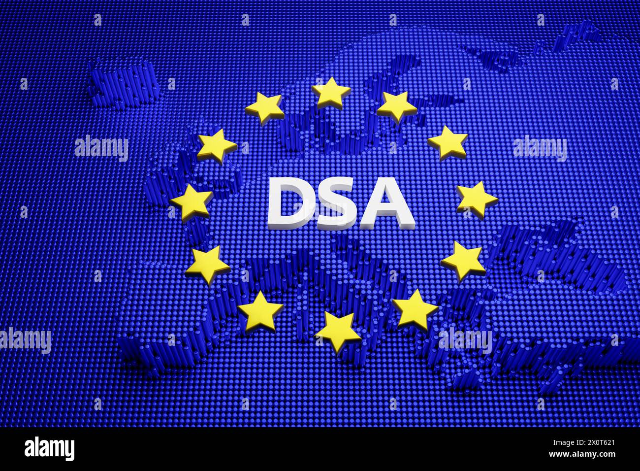 The European Digital Services Act concept. The letters DSA surrounded ...