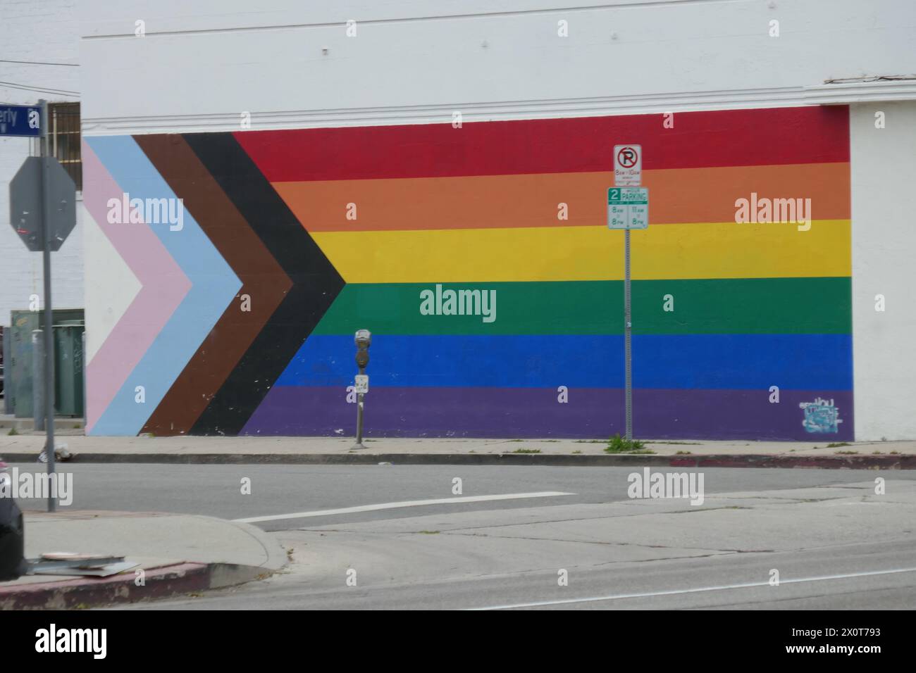 Los Angeles, California, USA 12th April 2024 LGBTQ Street Art Flag ...