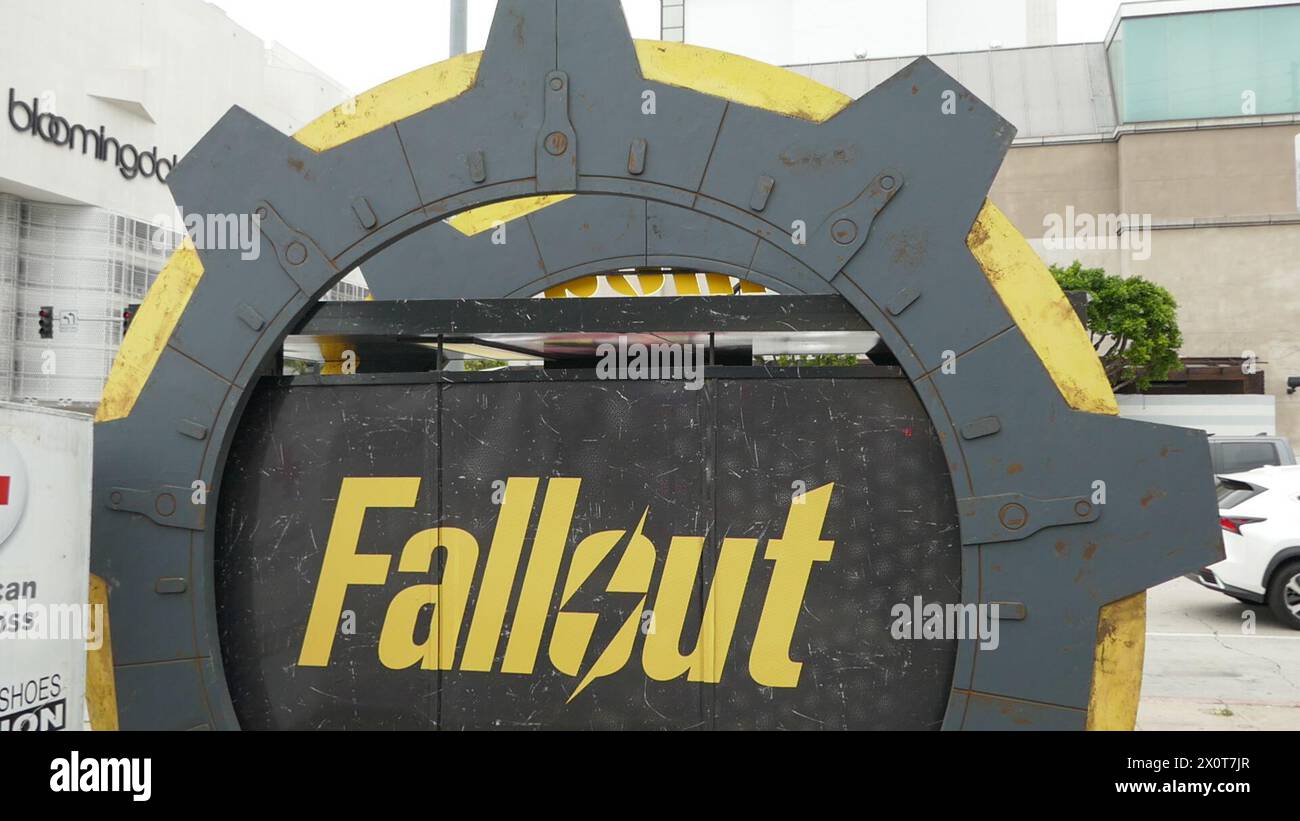 Los Angeles, California, USA 12th April 2024 Fallout Bus Stop on April ...