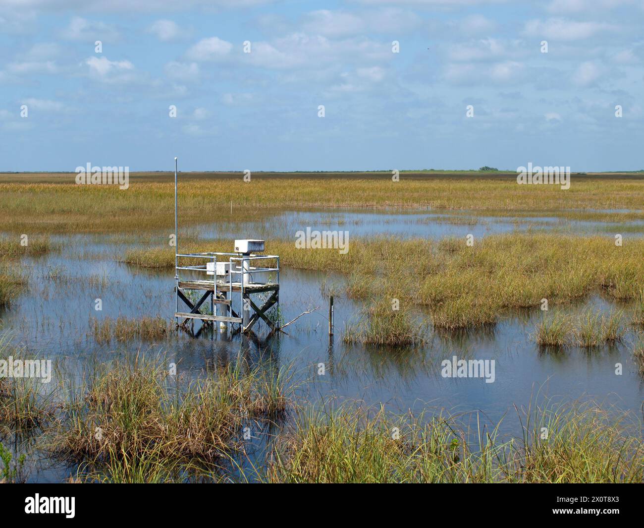 Hydrologic equipment in a station in the wet areas of the Everglades ...