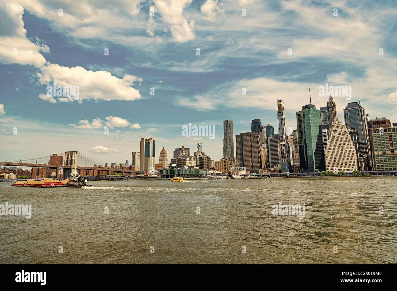 skyscraper skyline of manhattan. new york downtown architecture. city ...