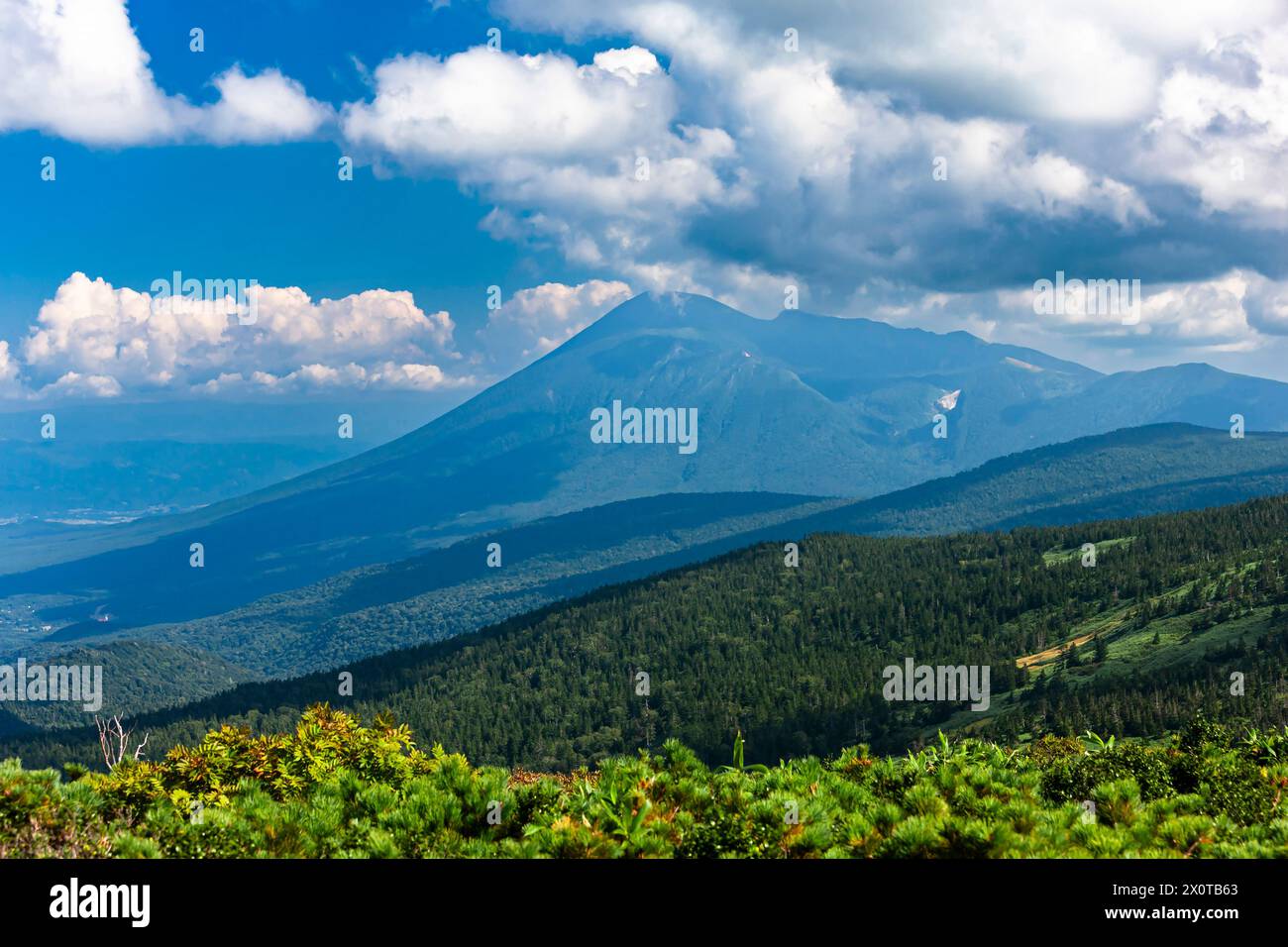 Mount Iwate(Iwatesan), 2038m, view from Mount Hachimantai, Hachimantai ...