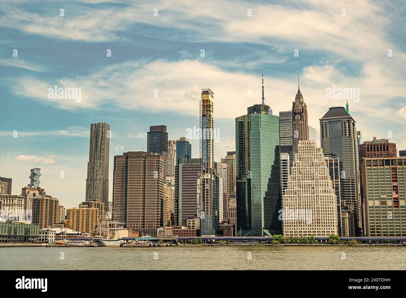 perspective skyscraper of manhattan. modern skyscraper building in ...