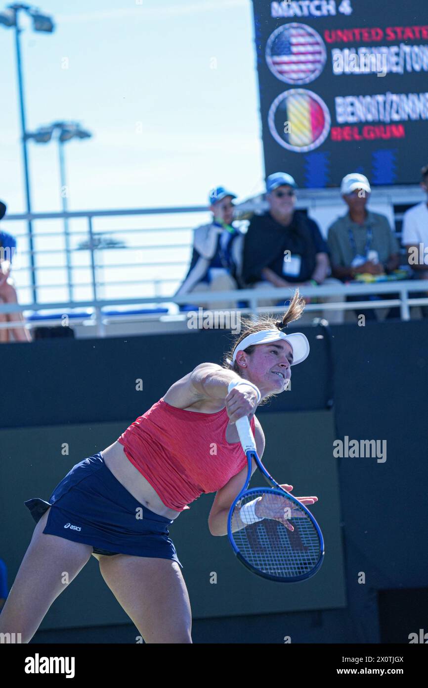 Orlando, Florida, April 13, 2024, USA player Caroline Dolehide serves ...