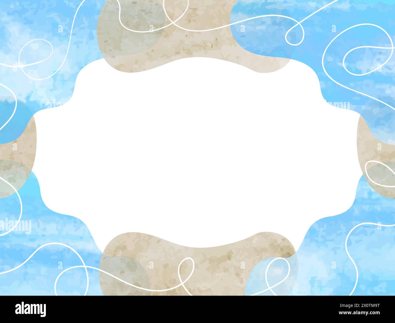 Blue watercolor frame. Abstract geometric vector background Stock ...