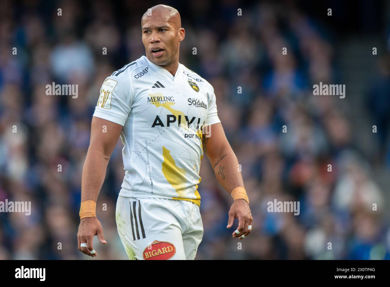 Dublin, Ireland. 13th Apr, 2024. Teddy Thomas of Stade Rochelais during ...