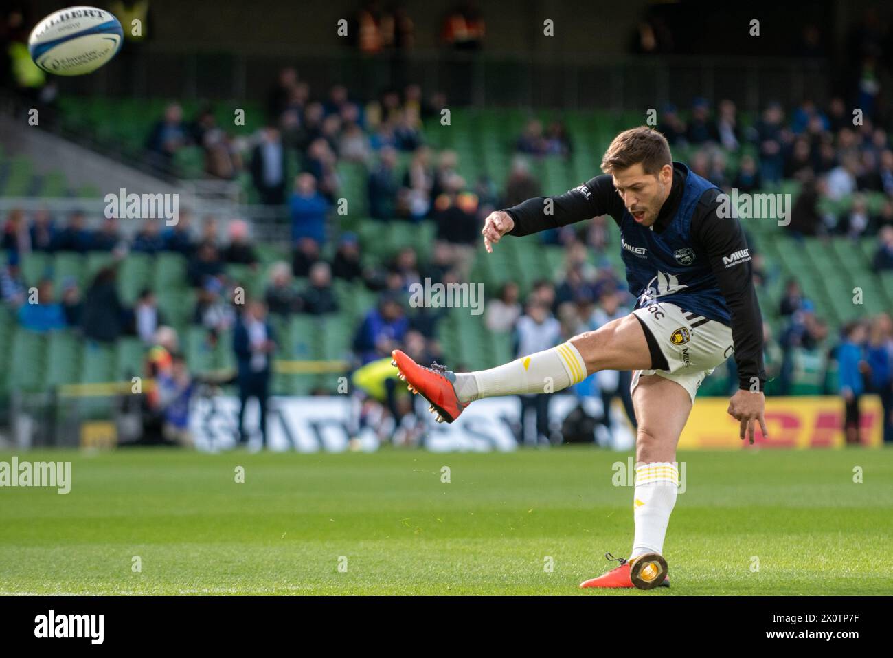 Dublin, Ireland. 13th Apr, 2024. Teddy Iribaren of Stade Rochelais ...