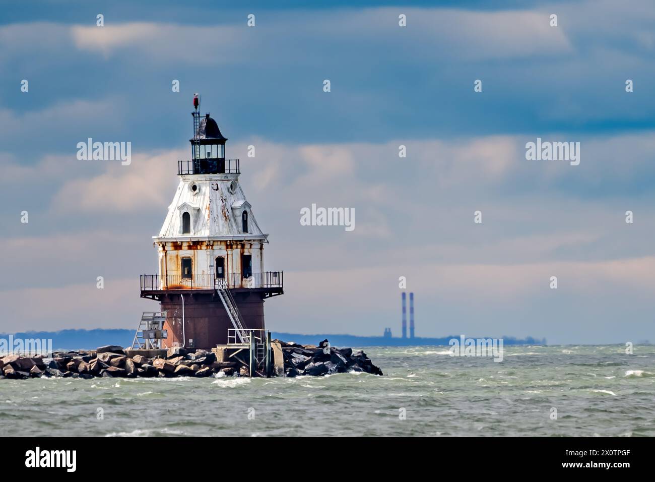 Spring photo of Southwest Ledge Light, Lighthouse, in New Haven, CT, on ...
