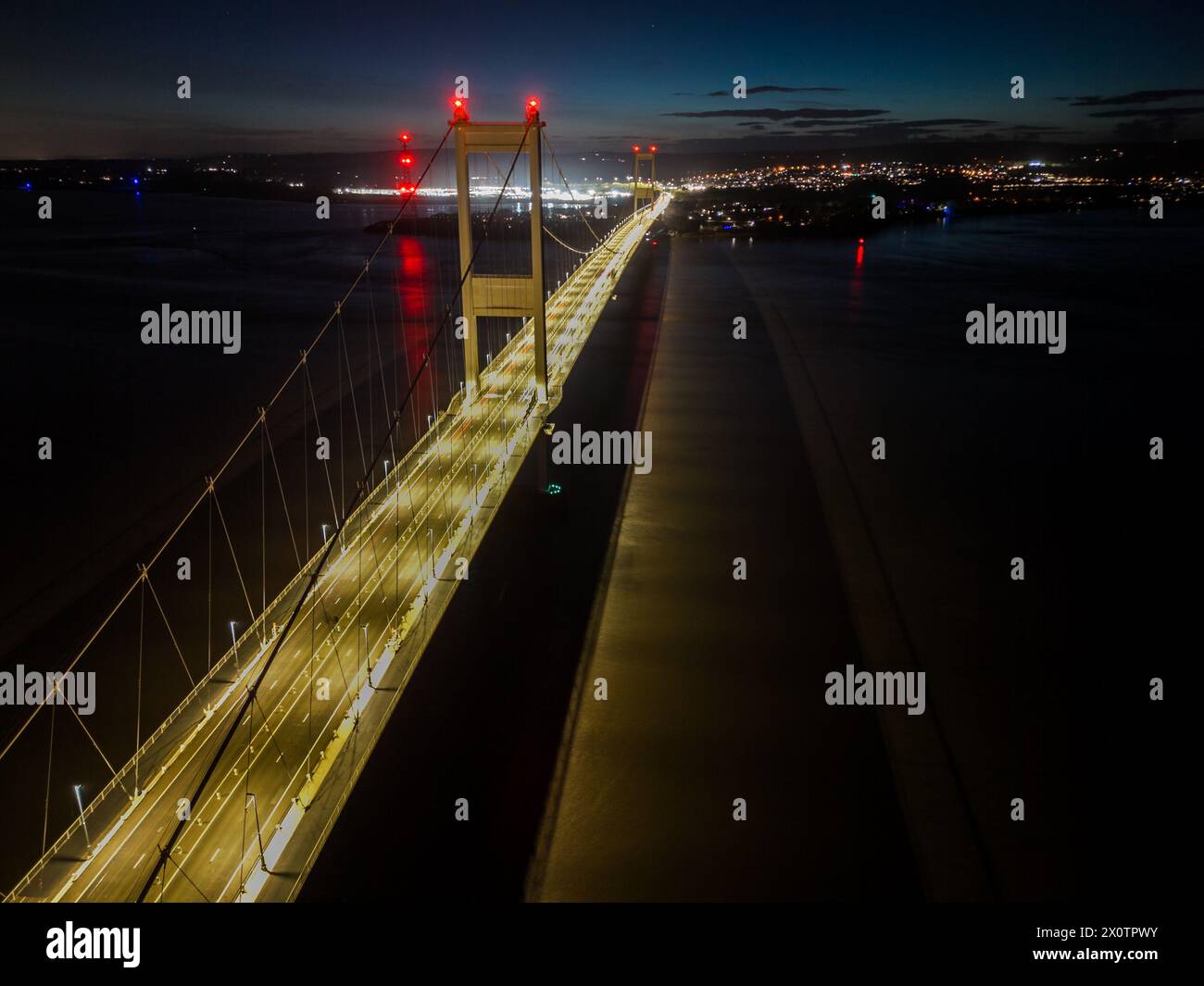 Overhead drone shot suspension bridge hi-res stock photography and ...