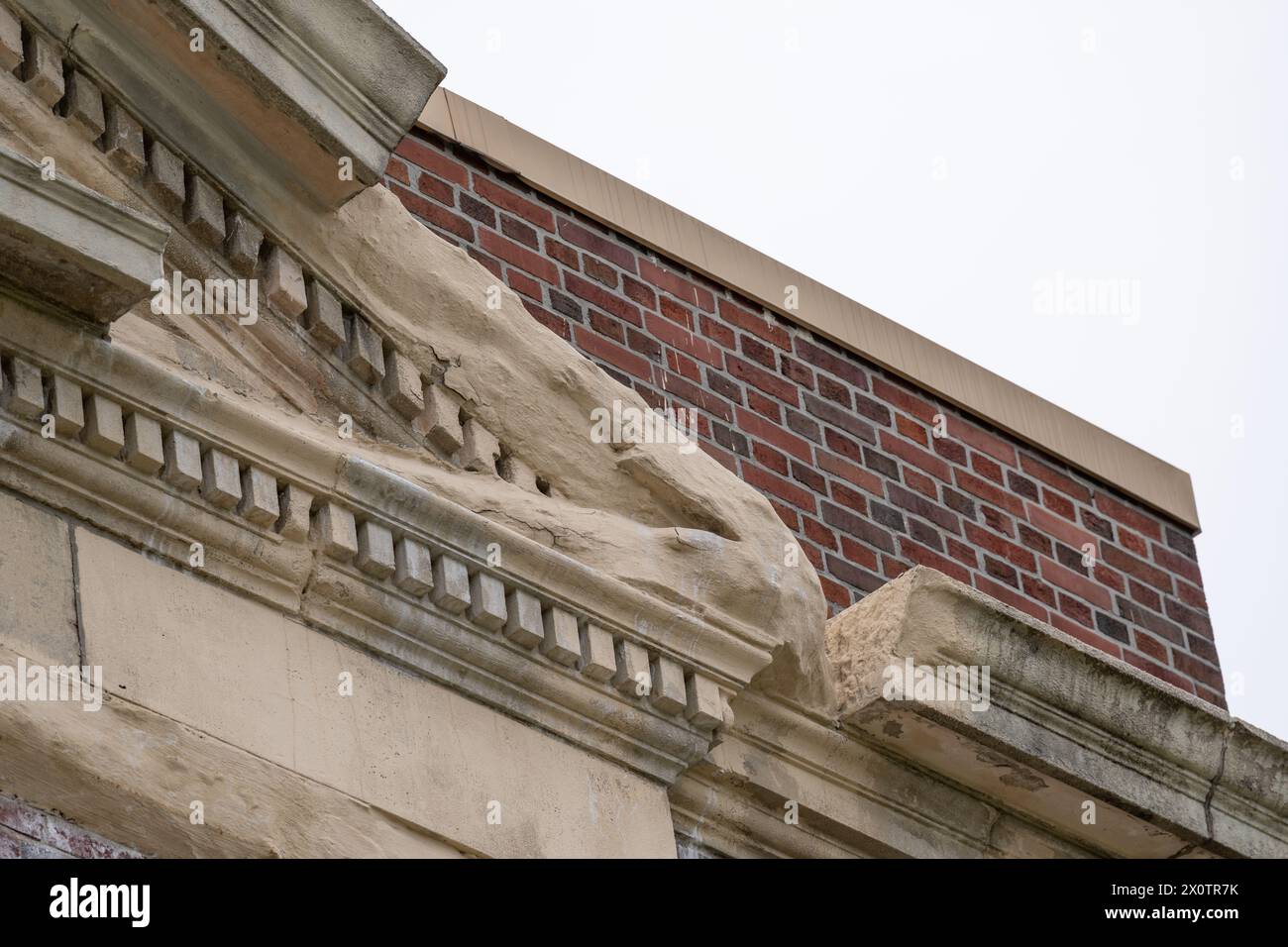 Example of crumbling, deteriorating ornamental precast concrete ...