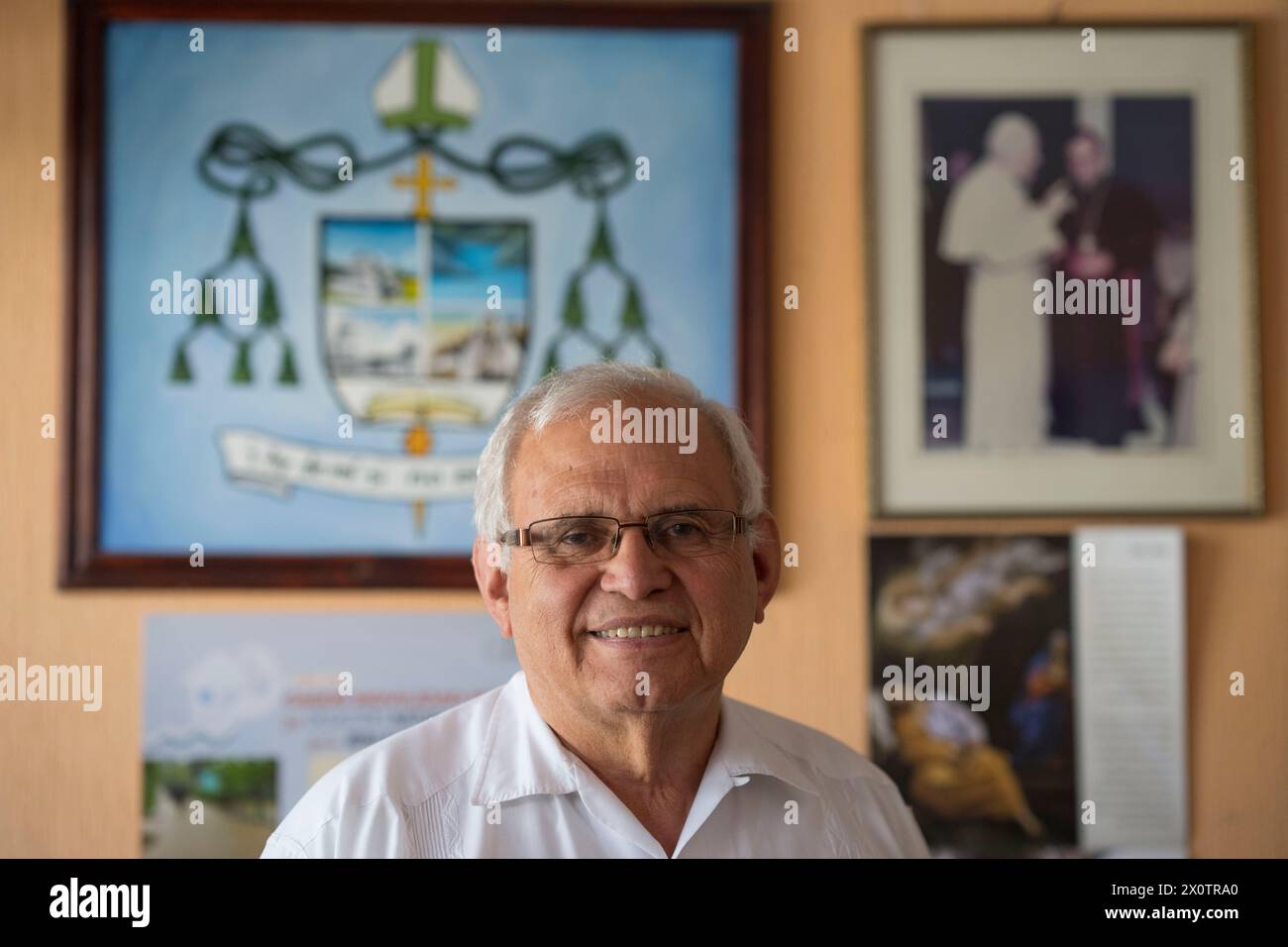 Cardinal Álvaro Ramazzini poses for a photo during an interview at his ...