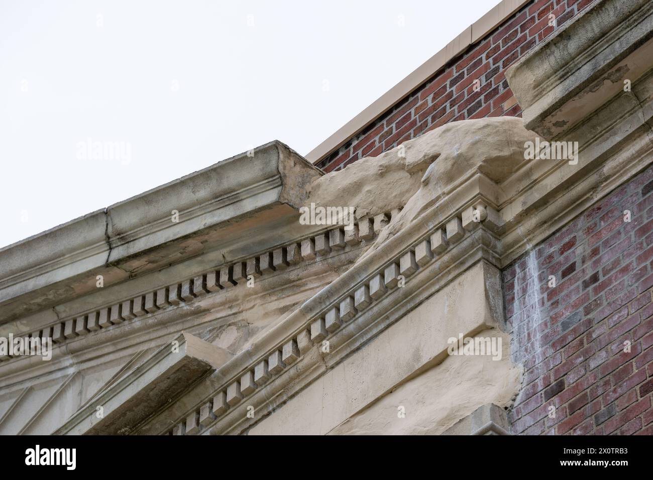 Example of crumbling, deteriorating ornamental precast concrete ...