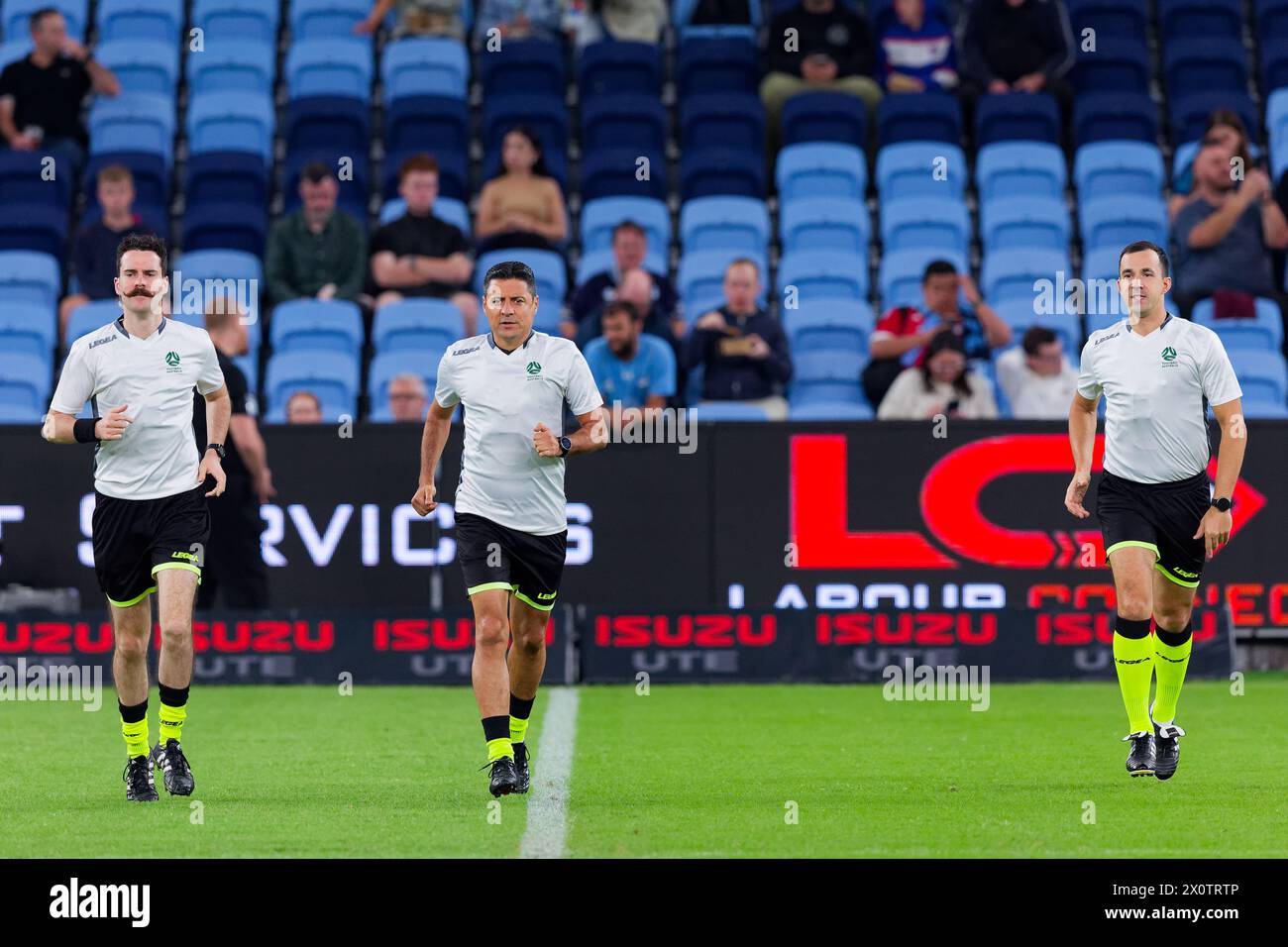 Sydney, Australia. 13th Apr, 2024. Match Referees warm up before the A ...